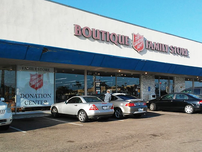 Clean lines and ample parking make this Salvation Army location look more like a retail chain than a charity shop.
