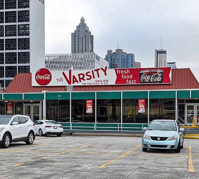 With the Atlanta skyline behind it, The Varsity isn't just serving burgers &ndash; it's serving up a slice of Georgia history.