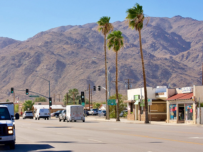 The desert meets civilization in Twentynine Palms, where every street has a mountain view that people in penthouses would envy.