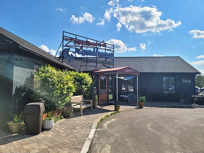 That classic roadhouse charm promises the kind of fried chicken that makes you believe in comfort food magic again.