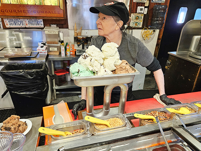 Behind every great ice cream scoop is a dedicated server who knows that frozen happiness comes in many flavors.