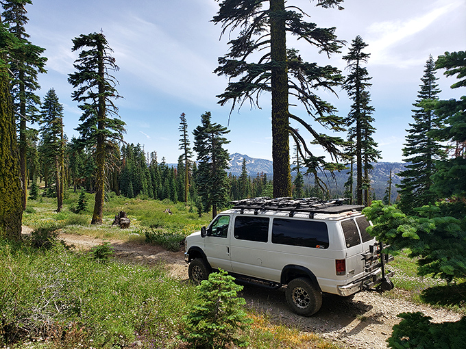 Adventure awaits on mountain trails where your vehicle becomes a time machine, transporting you to a California that existed before smartphones and traffic jams.