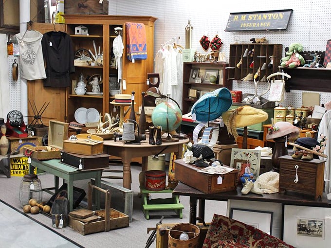 A wonderland of vintage treasures arranged with beautiful chaos. That globe isn't just decorative—it shows a world before smartphones told us where to go.