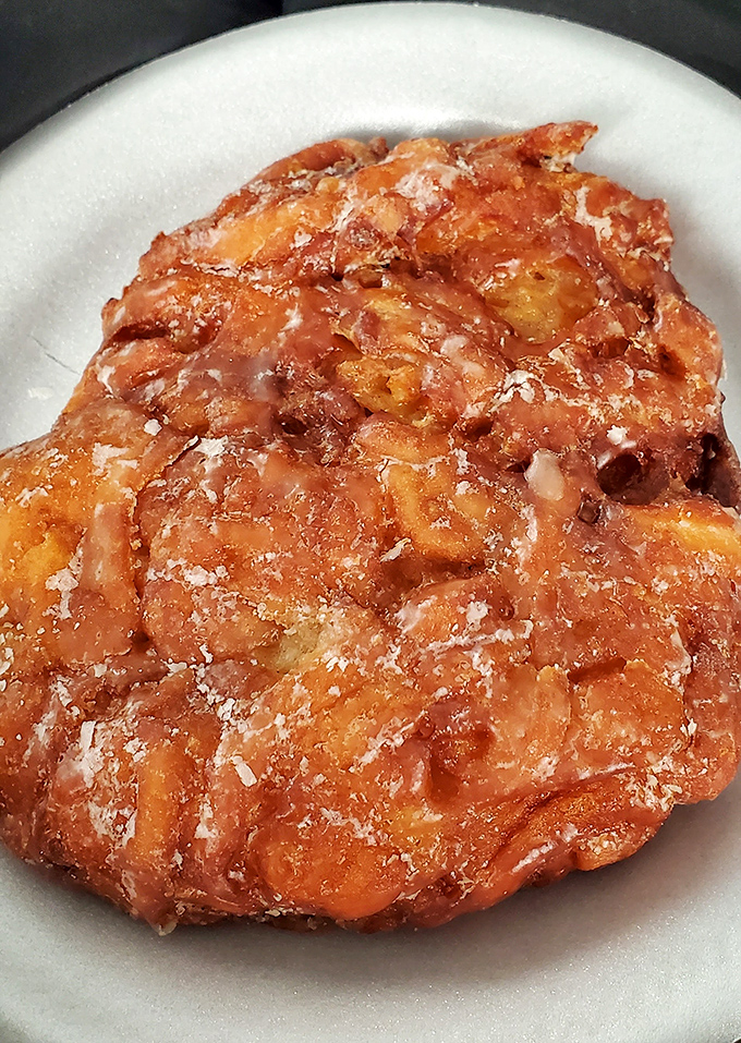 The legendary apple fritter&mdash;a craggy landscape of caramelized apples, cinnamon, and glaze that could make a grown adult weep with joy.