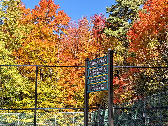 Aspen Park explodes with fall colors that would make Vermont jealous &ndash; nature's own fireworks display framing recreational trails for all seasons.