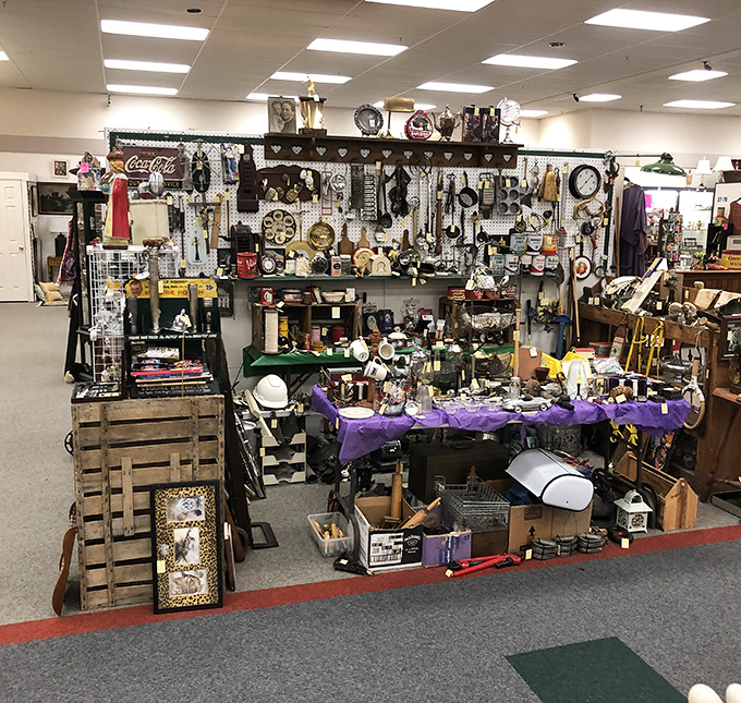 A collector's fever dream where vintage clocks mark different eras instead of hours, and every sign points to nostalgia boulevard.