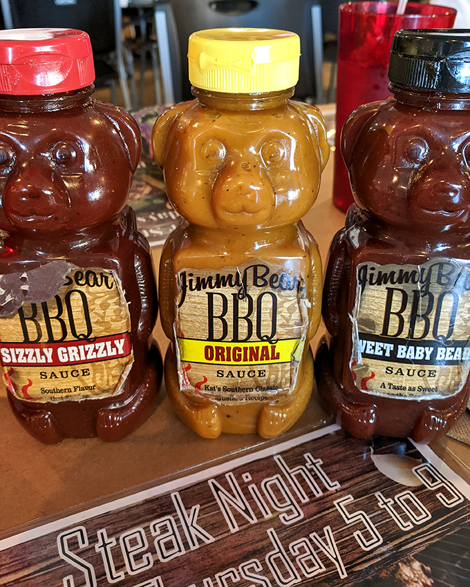Bear-shaped sauce bottles that are as delightful as their contents. From "Sizzly Grizzly" to "Sweet Baby Bear," flavor comes with a side of whimsy.
