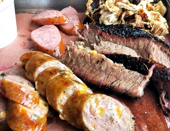 The barbecue combo platter &ndash; or as I call it, "Why choose when you can have a meaningful relationship with multiple meats simultaneously?"