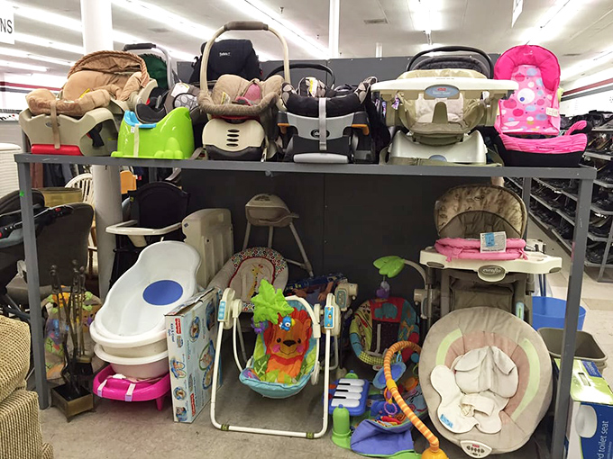 The baby gear bonanza&mdash;where new parents discover that infants may be expensive, but their equipment doesn't have to be.