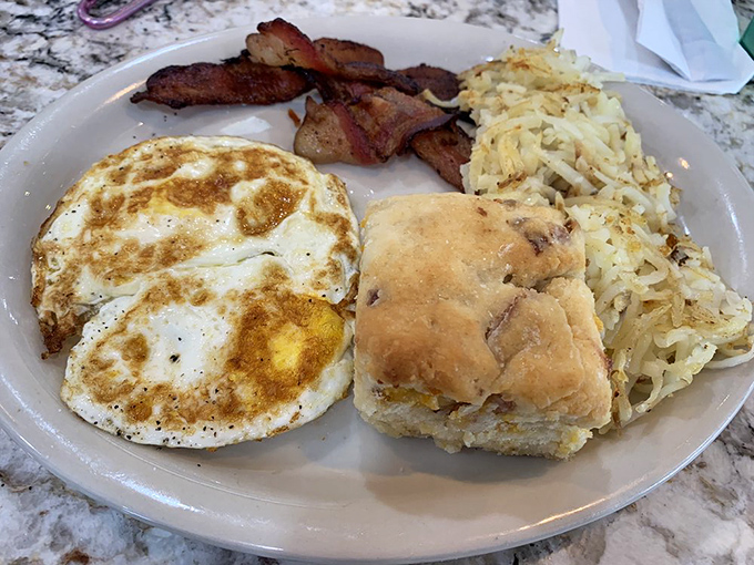 A bacon-cheddar biscuit sandwich that makes all other breakfast sandwiches look like they're not even trying. Worth setting your alarm for.
