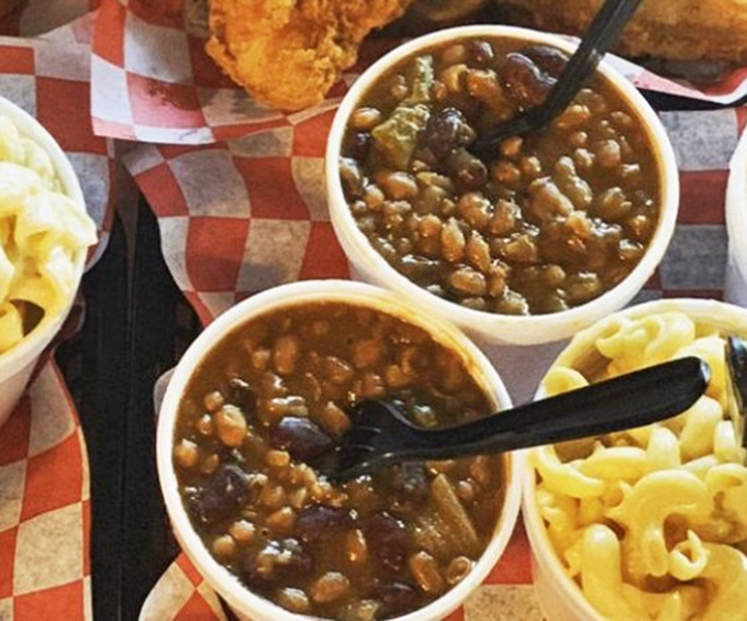 These aren't your typical baked beans; they're slow-simmered flavor bombs that make an excellent supporting actor to fried anything.