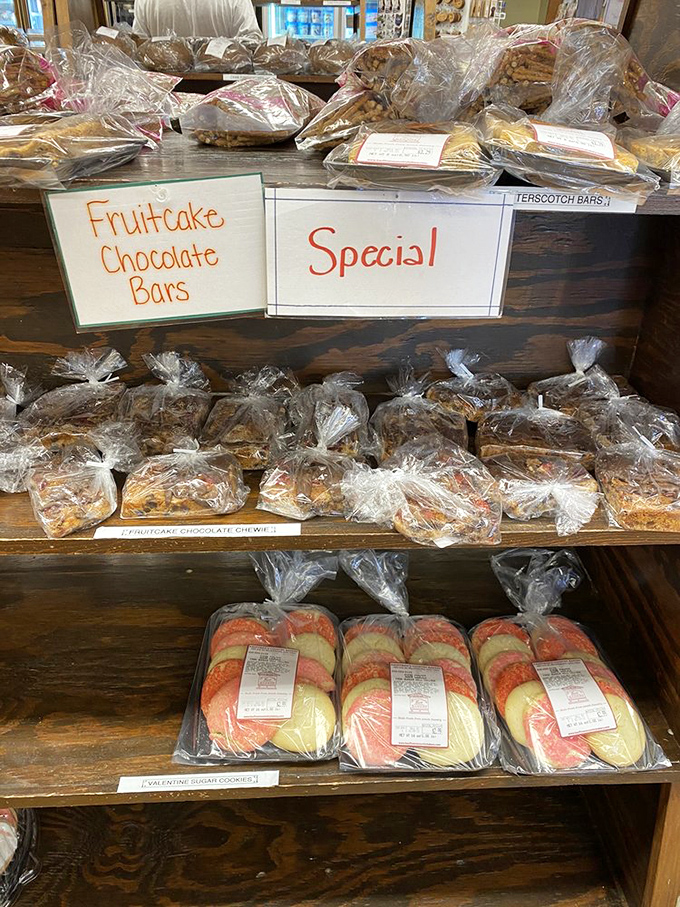 Fruitcake chocolate bars and colorful cookies packaged with care&mdash;edible souvenirs that won't collect dust on your shelf.