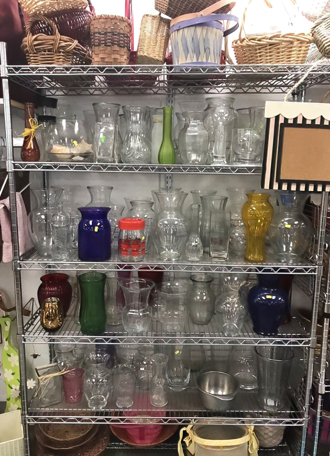 Vase paradise! From mid-century modern to "what were they thinking?", this glassware collection spans decades of American decorating trends.