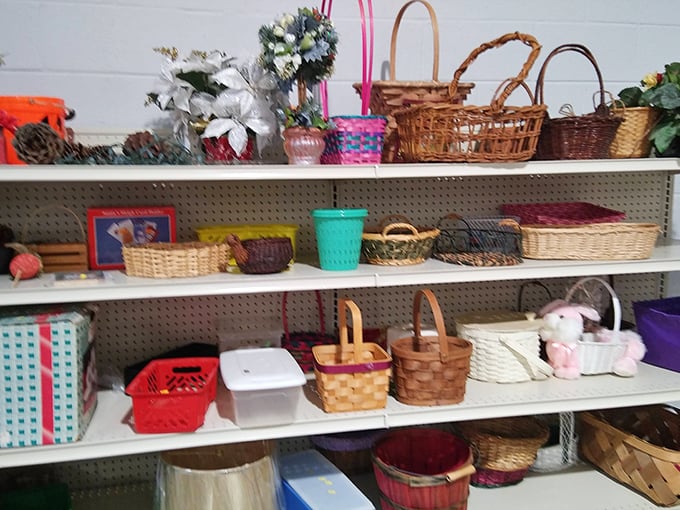 A woven wonderland of baskets in every shape and size. Martha Stewart would have a field day reimagining these vessels for stylish storage solutions.