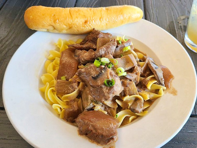 Beef stroganoff that could heal family rifts. These tender beef tips swimming in savory gravy are what your grandmother was trying to make all those years.