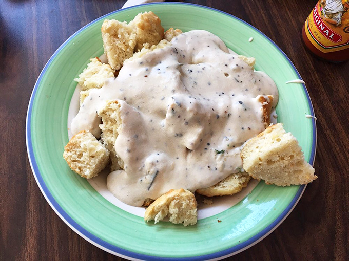 Biscuits and gravy: Southern comfort wrapped in a California hug. This plate doesn't judge your bedhead or yesterday's choices.