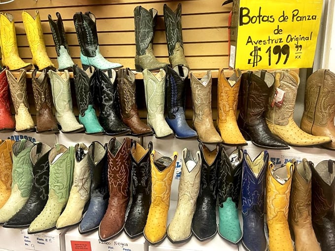 These aren't just boots; they're wearable art. Each pair tells a story of craftsmanship that's becoming increasingly rare in our mass-produced world.