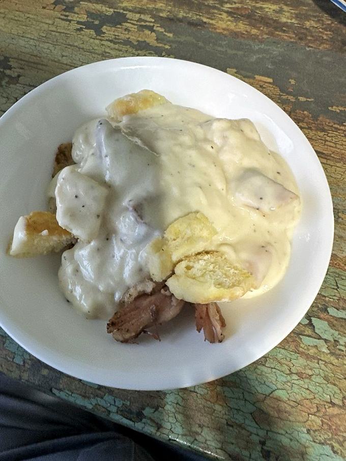 This breakfast bowl doesn't need a fancy name or artisanal credentials &ndash; it lets that blanket of creamy gravy do all the talking. 