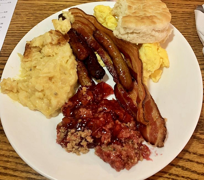 Breakfast of champions! This plate isn't just food&mdash;it's a morning symphony of savory and sweet that puts hotel buffets to shame.