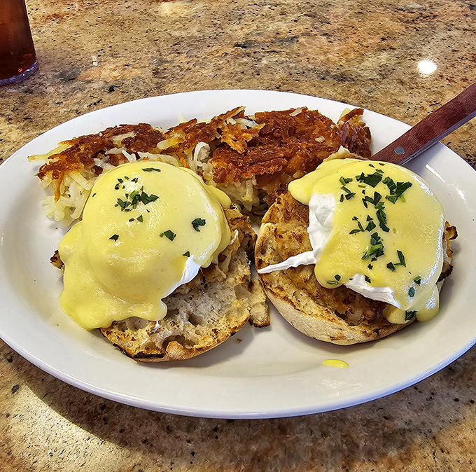 Eggs Benedict that hits all the right notes. Those perfectly poached eggs crowned with hollandaise are the breakfast equivalent of a standing ovation.