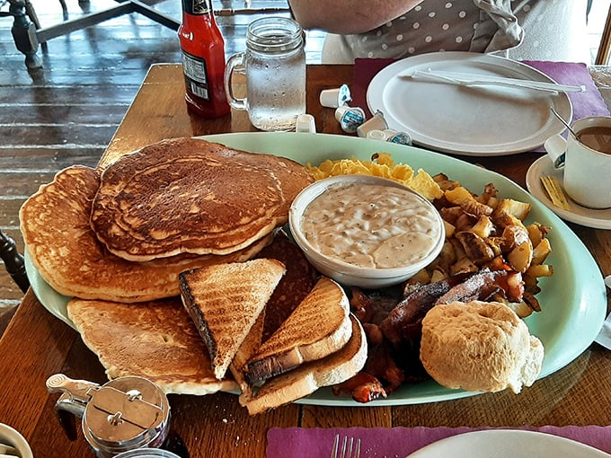 A breakfast platter that says, "Yes, you might need a nap afterward, and no, you won't regret a single bite."