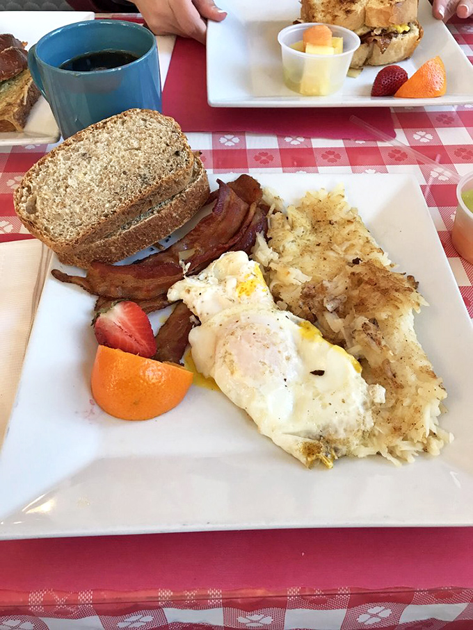 Breakfast that makes you understand why people write songs about morning. Eggs, bacon, and hash browns &ndash; the holy trinity of day-starting perfection.