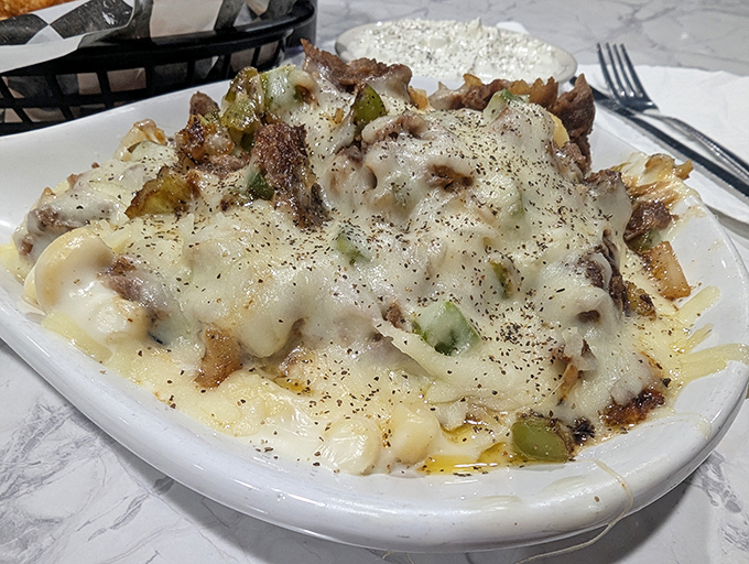 Where breakfast meets innovation &ndash; a hearty morning feast loaded with savory promise. The kind of plate that ruins diets and creates memories.