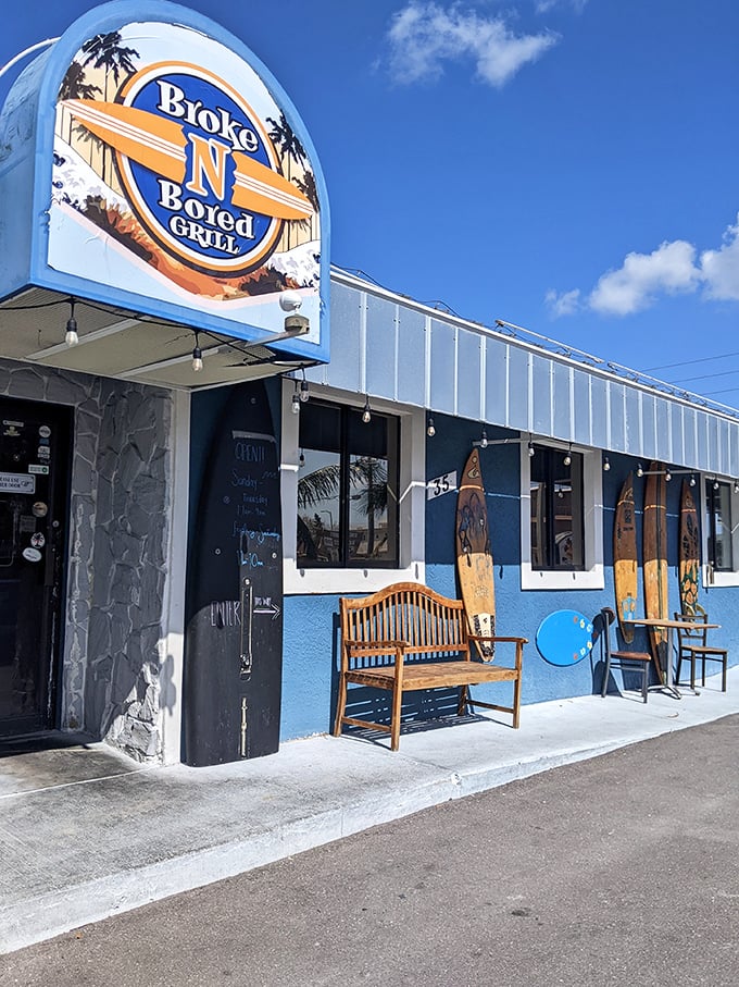 The aptly named Broke N Bored Grill captures the area's laid-back vibe perfectly &ndash; a place where your wallet stays fat while your stomach gets happy.