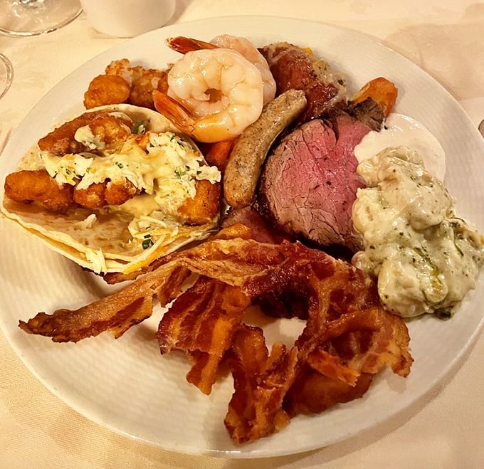 The Sunday brunch plate that answers the eternal question: "Why choose one breakfast item when you can have them all?"