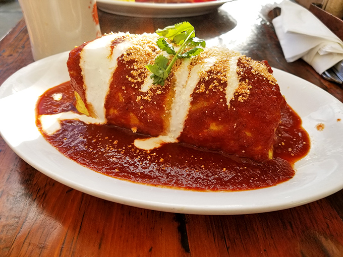 Not all burritos wear capes, but this saucy superhero definitely deserves one. The kind of dish that makes you contemplate moving to Sonoma permanently.