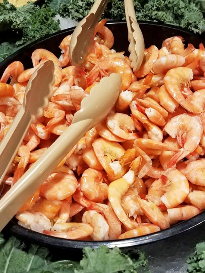 Plump, pink shrimp piled high like edible treasure. The seafood station proves that even landlocked Pennsylvania knows its way around ocean delicacies.