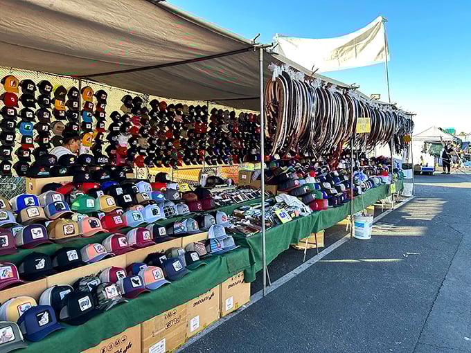 Hat heaven stretches as far as the eye can see. With this selection, there's no excuse for anyone to suffer sunburn or a bad hair day.