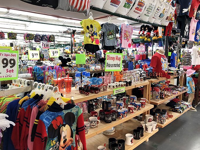 Mickey and friends hold court in this Disney devotee's dream, where mugs and merchandise await their forever homes.