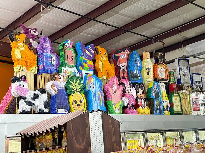 These aren't just cartoon characters&mdash;they're childhood memories suspended from the ceiling, watching over aisles of nostalgia and necessities below.