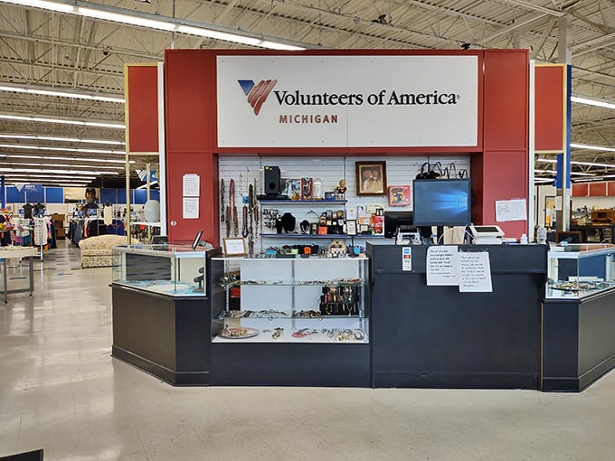 The checkout counter stands ready to tally your unexpected haul of "absolutely necessary" finds.
