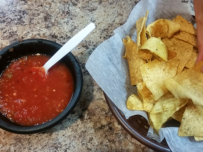 The holy trinity of Mexican starters&mdash;vibrant salsa, crisp chips, and hot sauces that range from "pleasant warmth" to "I can see through time."