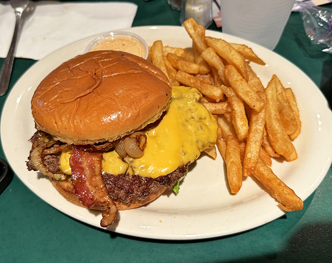 The classic American burger gets the Baltimore treatment with perfectly crisp fries&mdash;comfort food that speaks a universal language.