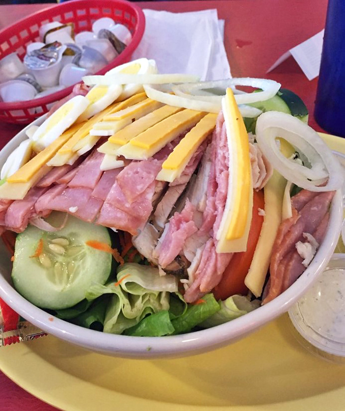 A chef's salad that doesn't apologize for its abundance&mdash;layers of ham, cheese, and fresh vegetables that make "eating healthy" actually enjoyable.