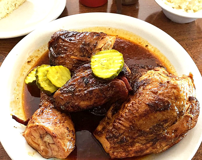 Even the chicken gets the star treatment here. Those pickle slices aren't just garnish &ndash; they're the perfect tangy counterpoint.