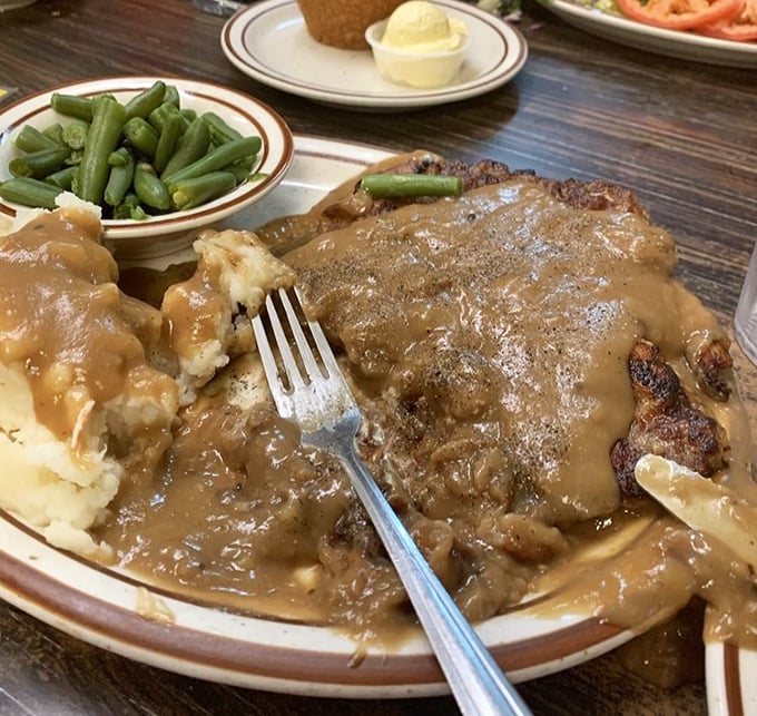 Chicken fried steak that's practically a California landmark&mdash;if landmarks could be smothered in country gravy and make you need a nap afterward.