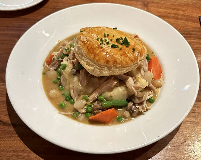 Not your TV dinner pot pie! This golden-topped beauty houses a savory stew that would make even Marie Callender raise an eyebrow.