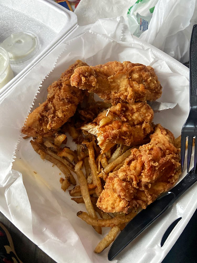 Chicken tenders that actually taste like chicken&mdash;imagine that! Crispy, juicy, and clearly made by human hands rather than a factory machine.