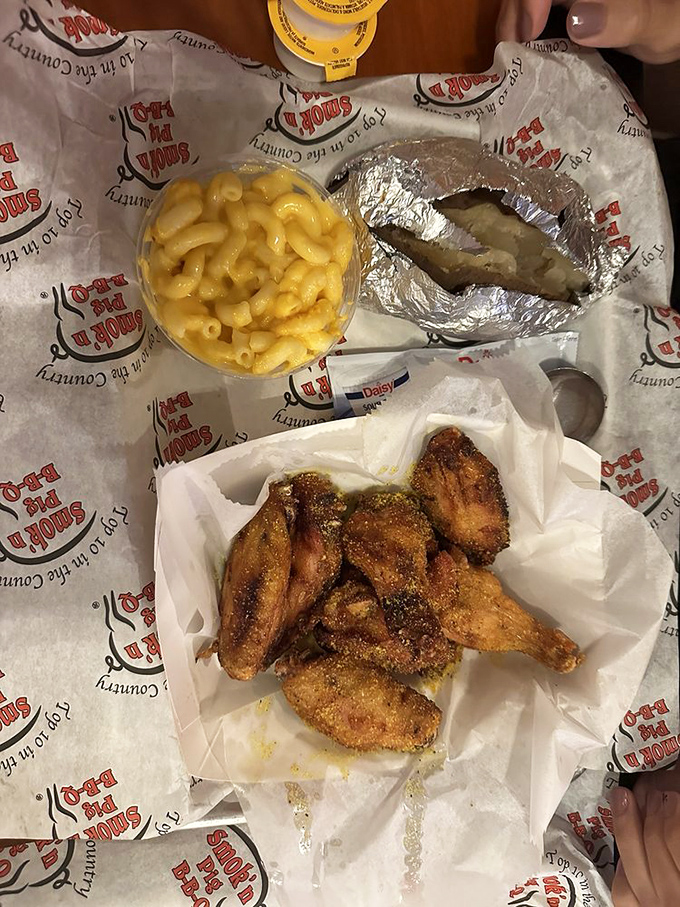 These wings aren't just smoked, they're transformed. Paired with creamy mac and cheese, they're what comfort food dreams are made of.