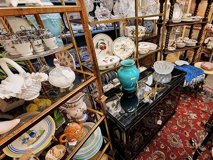 China patterns that have outlived the marriages they were gifted for. That turquoise vase has stories that would make your grandmother blush.