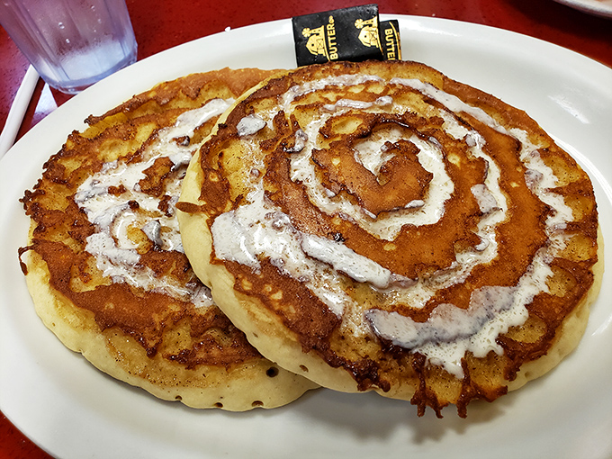 Cinnamon roll pancakes that blur the beautiful line between breakfast and dessert brilliantly.