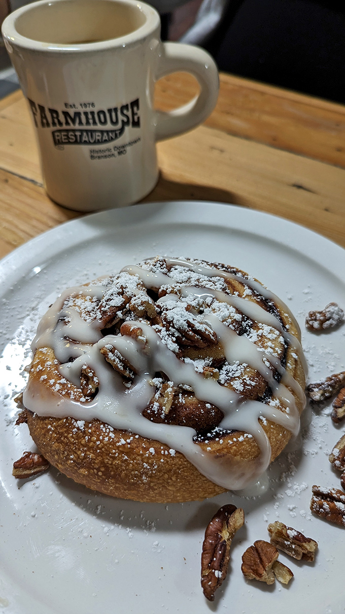 Not just any cinnamon roll&mdash;this is the "I'll-do-an-extra-mile-on-the-treadmill-tomorrow" kind, topped with pecans and sweet glaze.