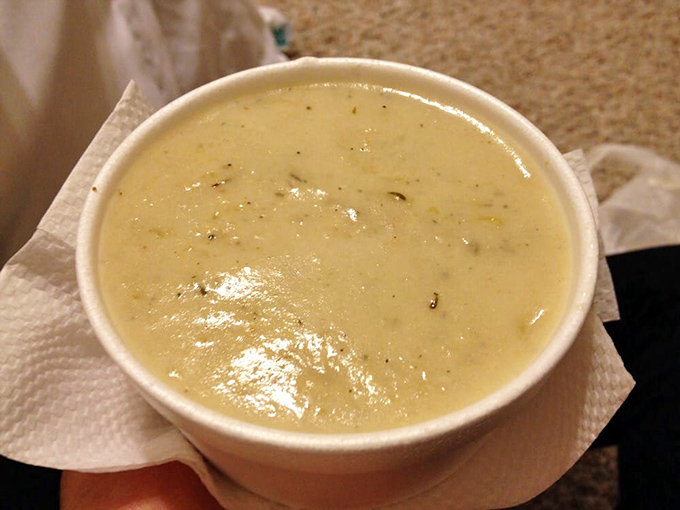 Not your cafeteria-style clam chowder! This creamy bowl of comfort hides treasures of actual clams beneath its velvety surface.