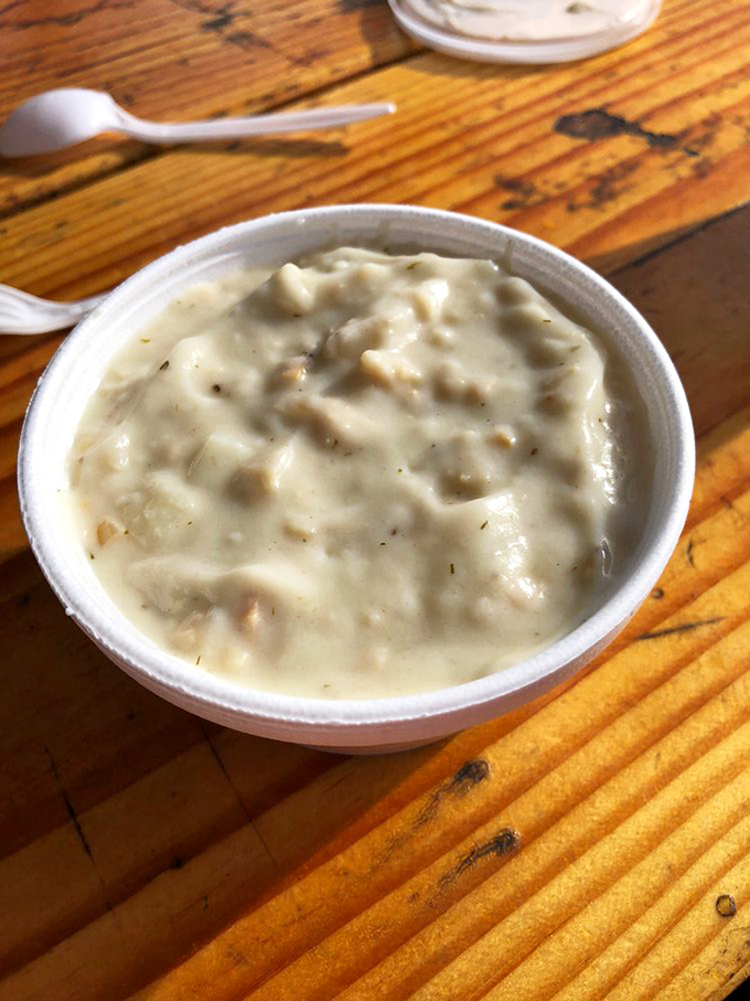 This clam chowder isn't just soup; it's a creamy hug in a bowl that makes foggy Malibu days something to look forward to.