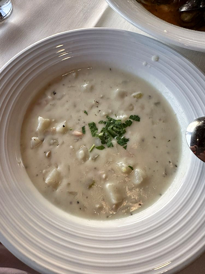 This isn't just clam chowder&mdash;it's a creamy ocean hug in a bowl, with each spoonful telling tales of the Pacific.