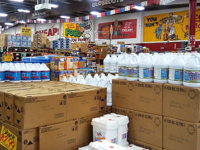 Cleaning supply nirvana where you can stock up like you're preparing for the messiest apocalypse imaginable. Spills, beware!